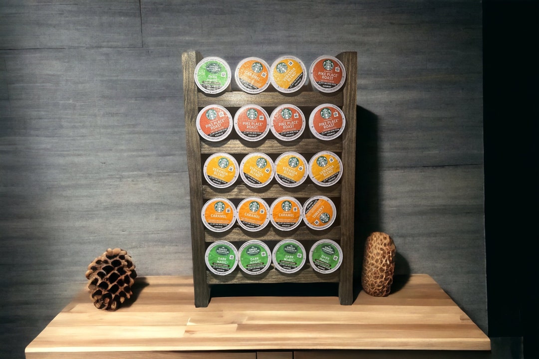 Farmhouse Style Kcup Coffee Ladder Holds up to 20 Cups Keurig Pod ...