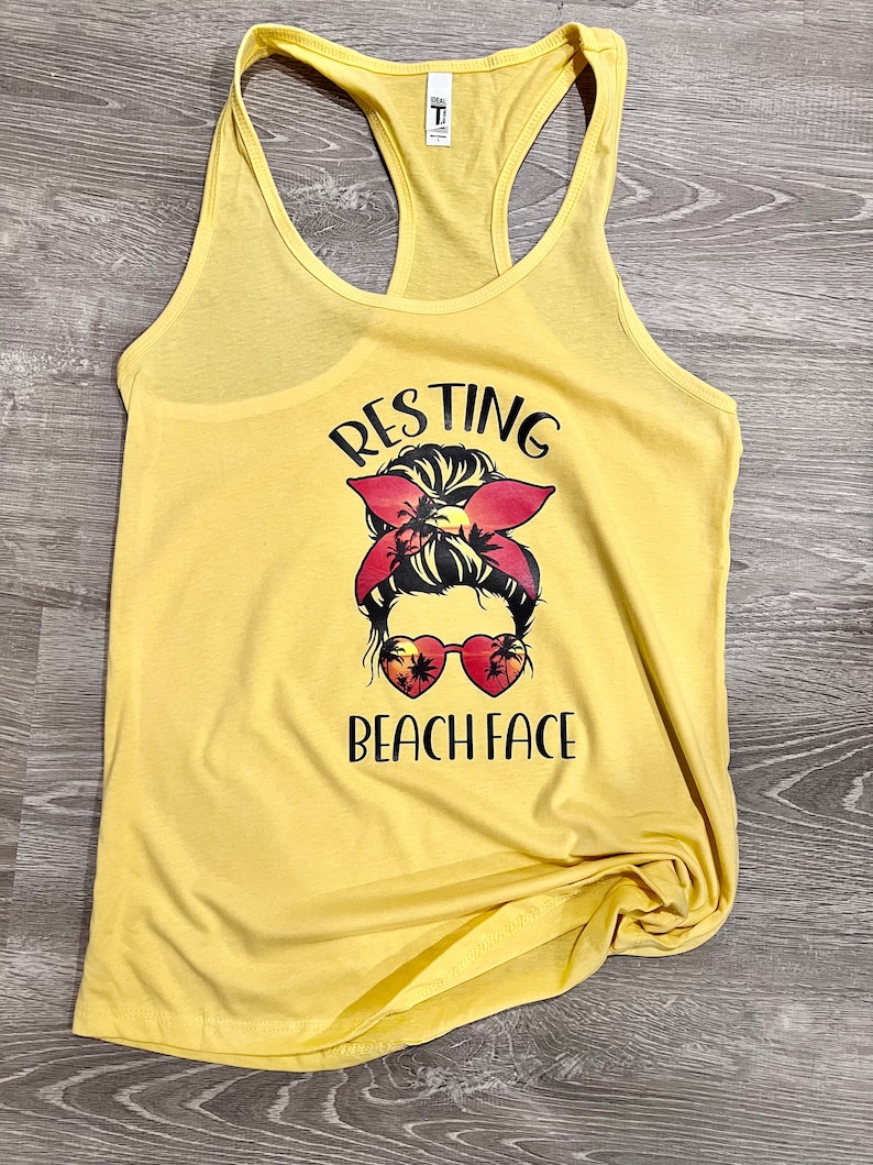 Resting Beach Face Tank - Etsy