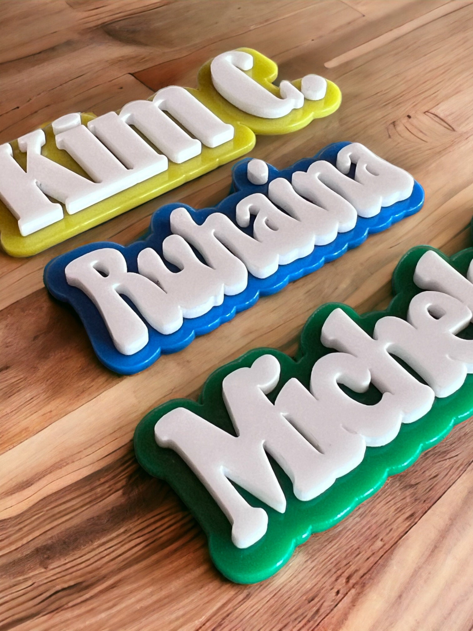 3D Acrylic Name Magnets, Personalized Name Magnets, Name Magnet, Fridge ...