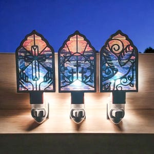 Handmade Stained Glass Cross Night Light Inspirational Night Light ...