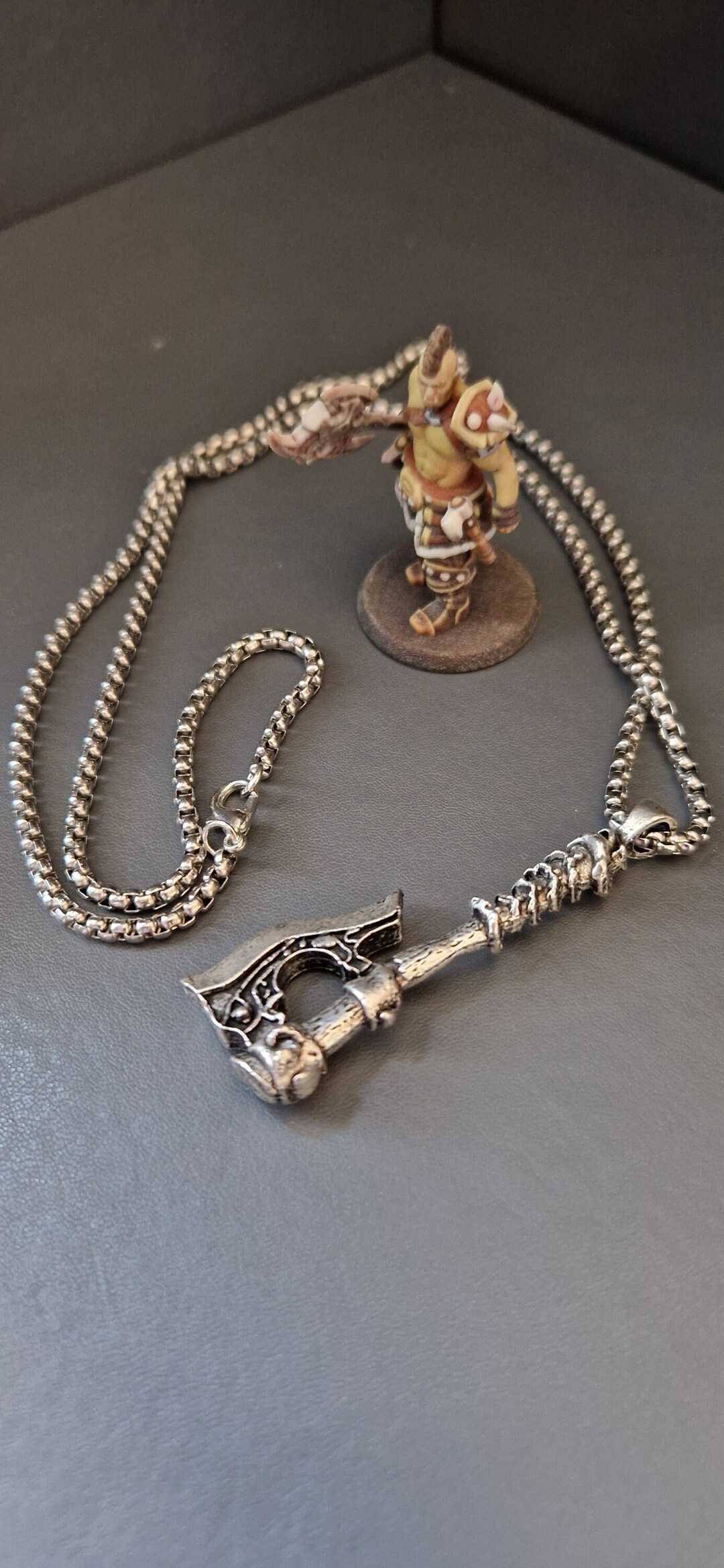 Barbarian Axe Viking Axe Metal Axe and Chain Necklace Dungeons and ...