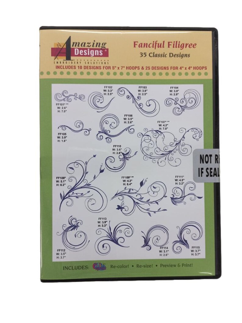 Fanciful Filigree - Amazing Designs - Machine Embroidery - CD # ADC-190 ...