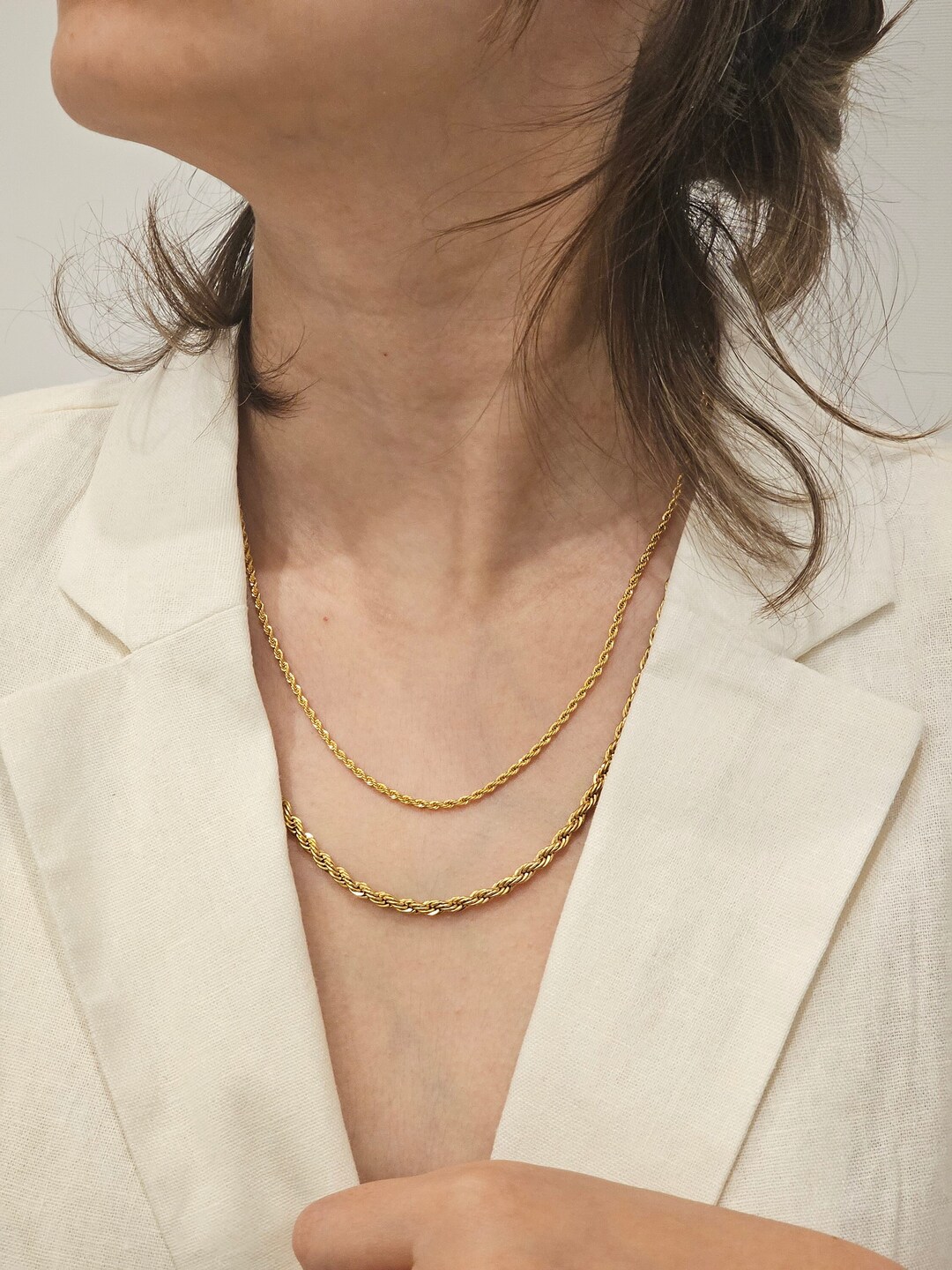 Gold Rope Necklace, Gold Rope Chain, Necklace Men, Gold Necklace, Rope ...