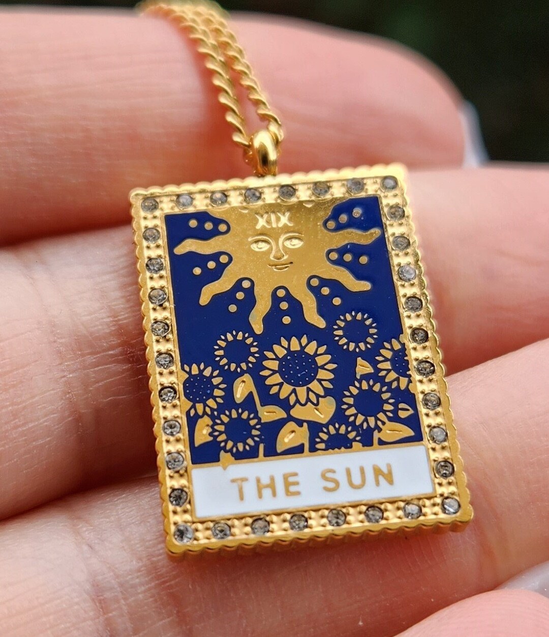 Tarot Card Necklace, Gold Necklace, Tarot Card Pendant Necklace, Mystic ...