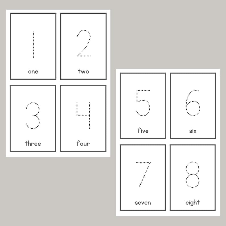 Preschool Printable Numbers 1-10 Tracing Cards Numeracy - Etsy