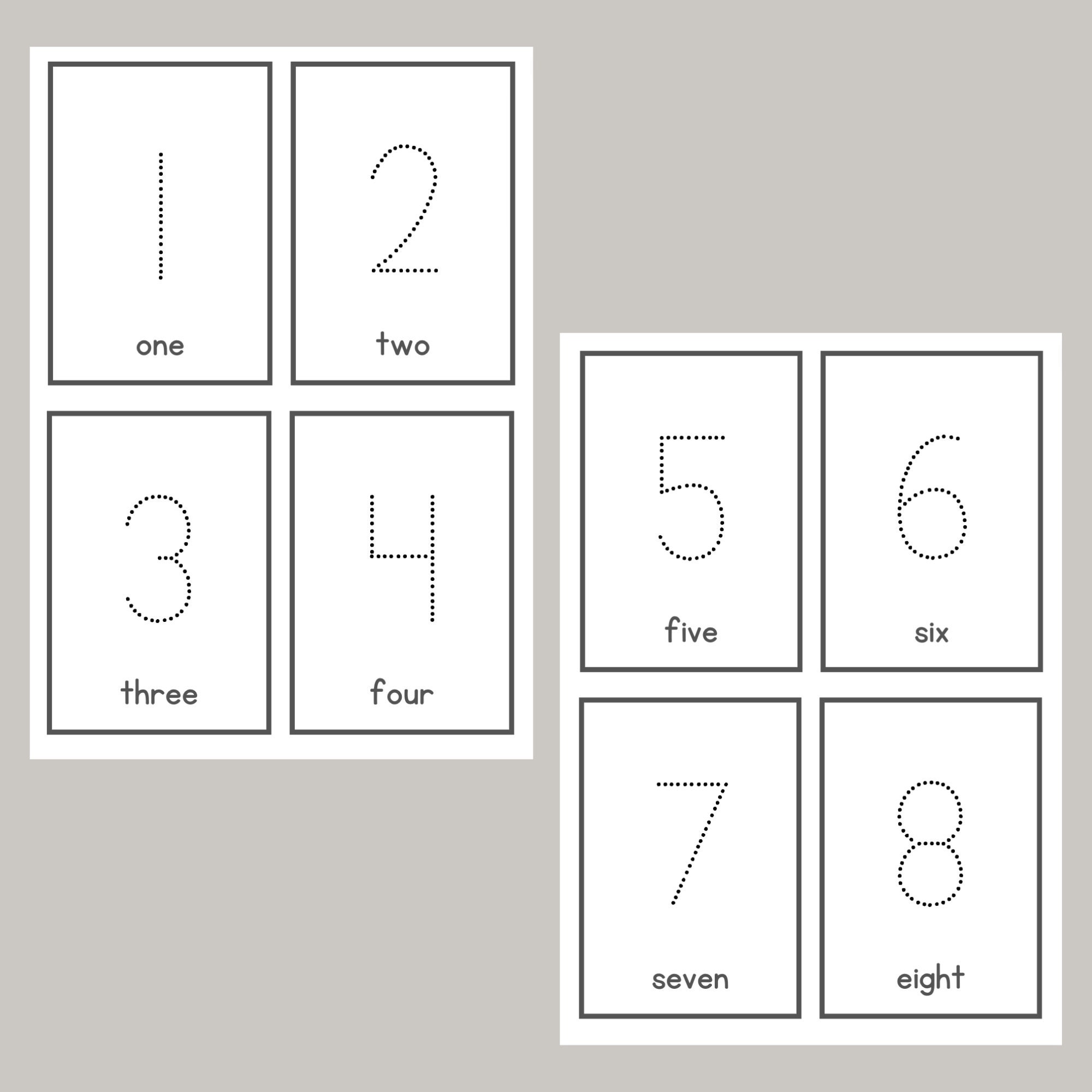 Preschool Printable Numbers 1-10 Tracing Cards Numeracy - Etsy