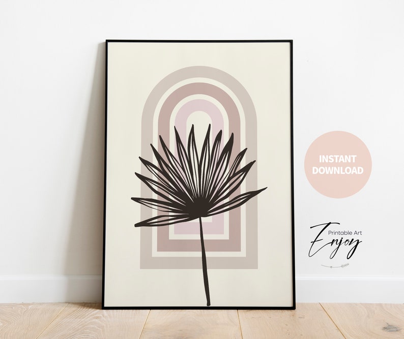 Abstract Leaves Printable Posters, Line Art Sketch Print Set of 3 ...