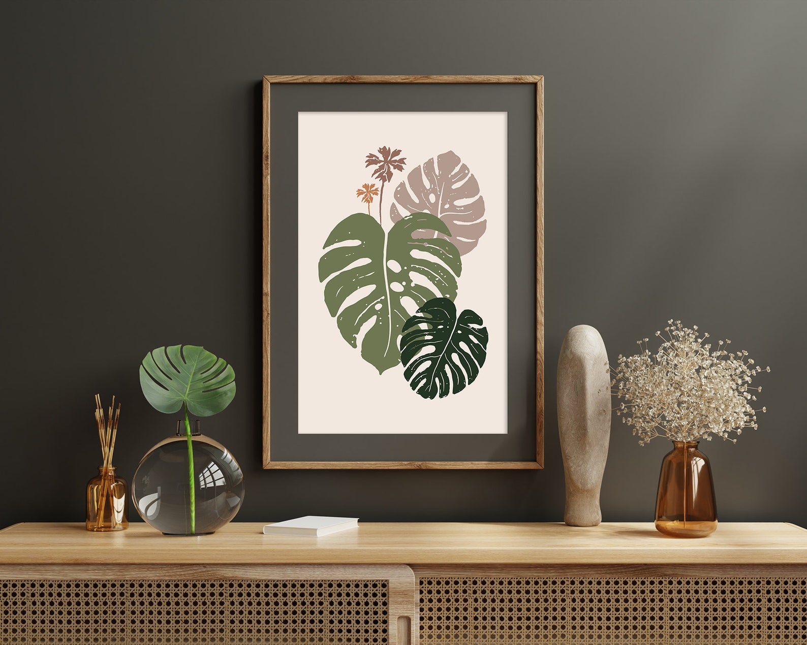 Monstera Wall Art Printable Poster, Modern Boho Wall Decor Print ...
