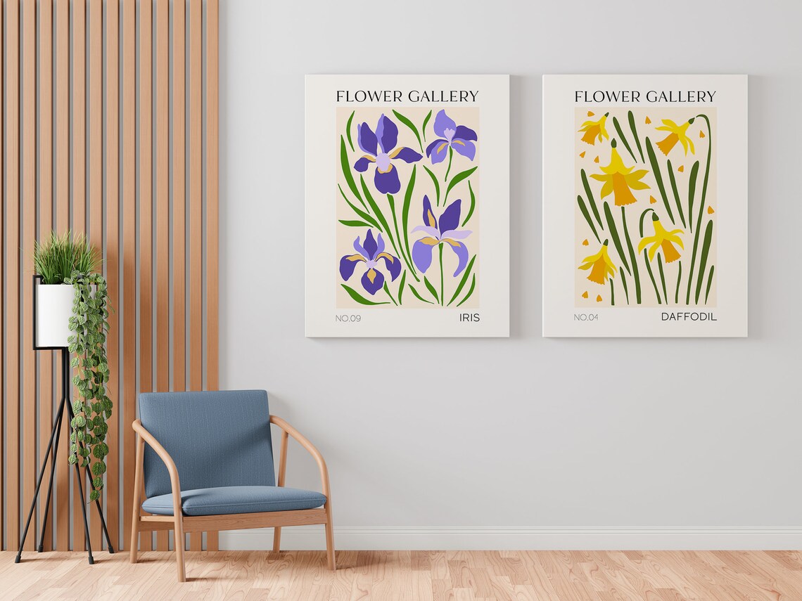 Flowers Gallery Set of 6 Poster, Floral Home Decoration, Abstract ...