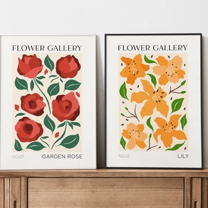 Flowers Gallery Set of 6 Poster, Floral Home Decoration, Abstract ...