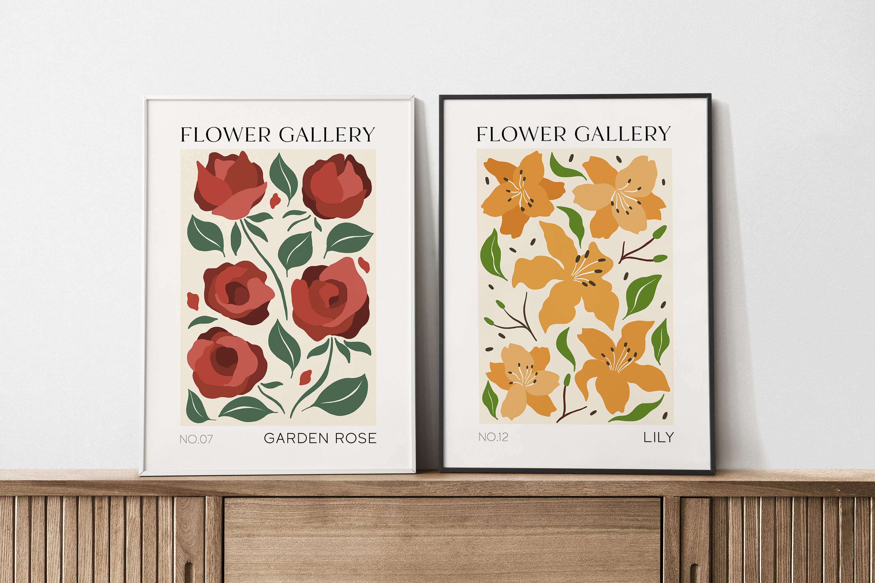 Flowers Gallery Set of 6 Poster, Floral Home Decoration, Abstract ...