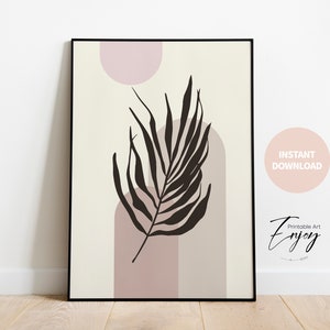 Abstract Leaves Printable Posters, Line Art Sketch Print Set of 3 ...