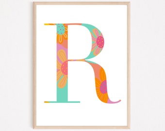 Pink Letter R Print - Etsy