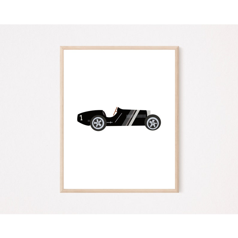 Six Black and White Race Car Print Bundle (set of 6) - Etsy