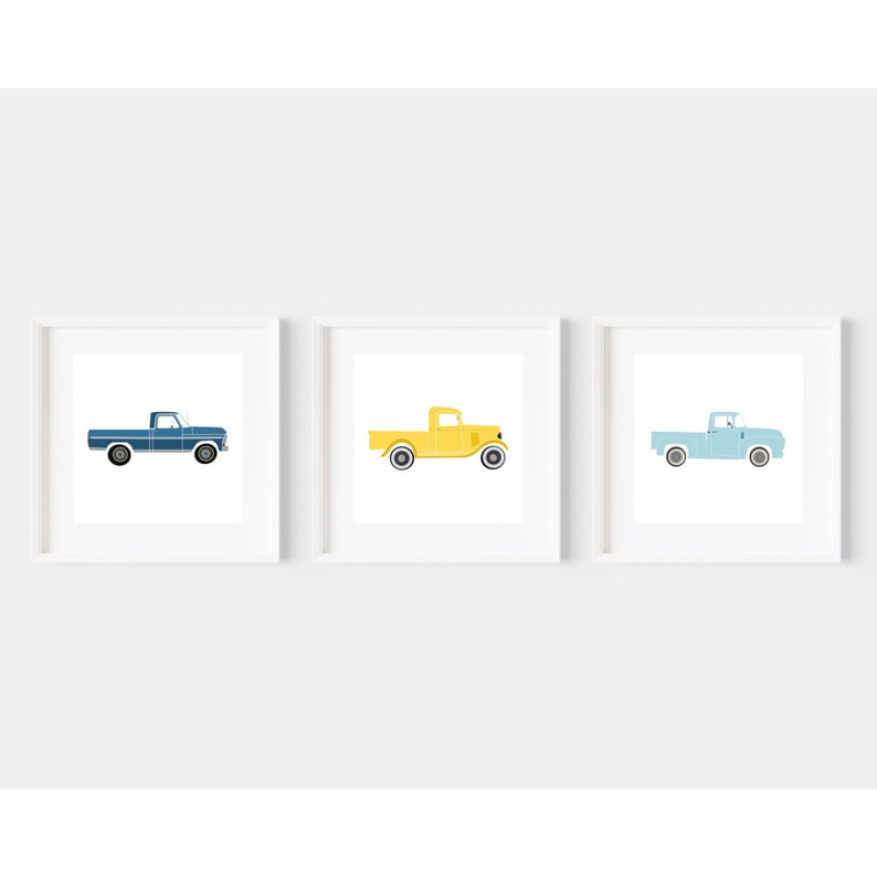 Blue Vintage Truck Digital Art Print Classic Blue Truck Car - Etsy
