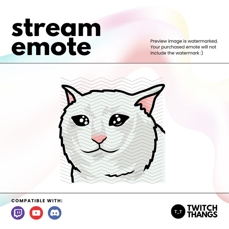 Crying Cat Twitch Emote, Meme Emote - Etsy