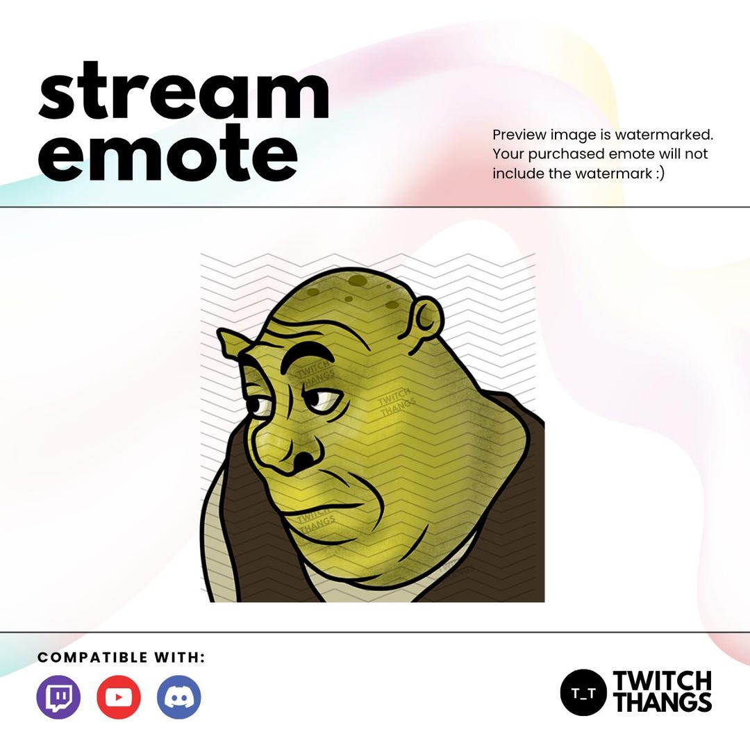 Side Eye Shrek Twitch Emote, Meme Emote - Etsy