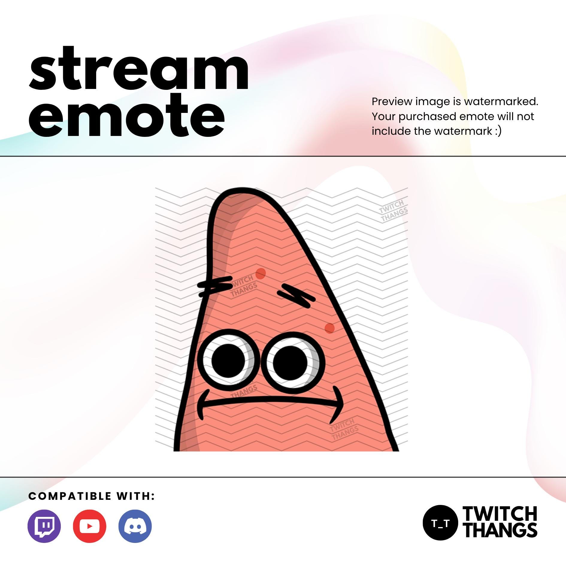 Stunned Patrick Star Twitch Emote, Spongebob Emote - Etsy