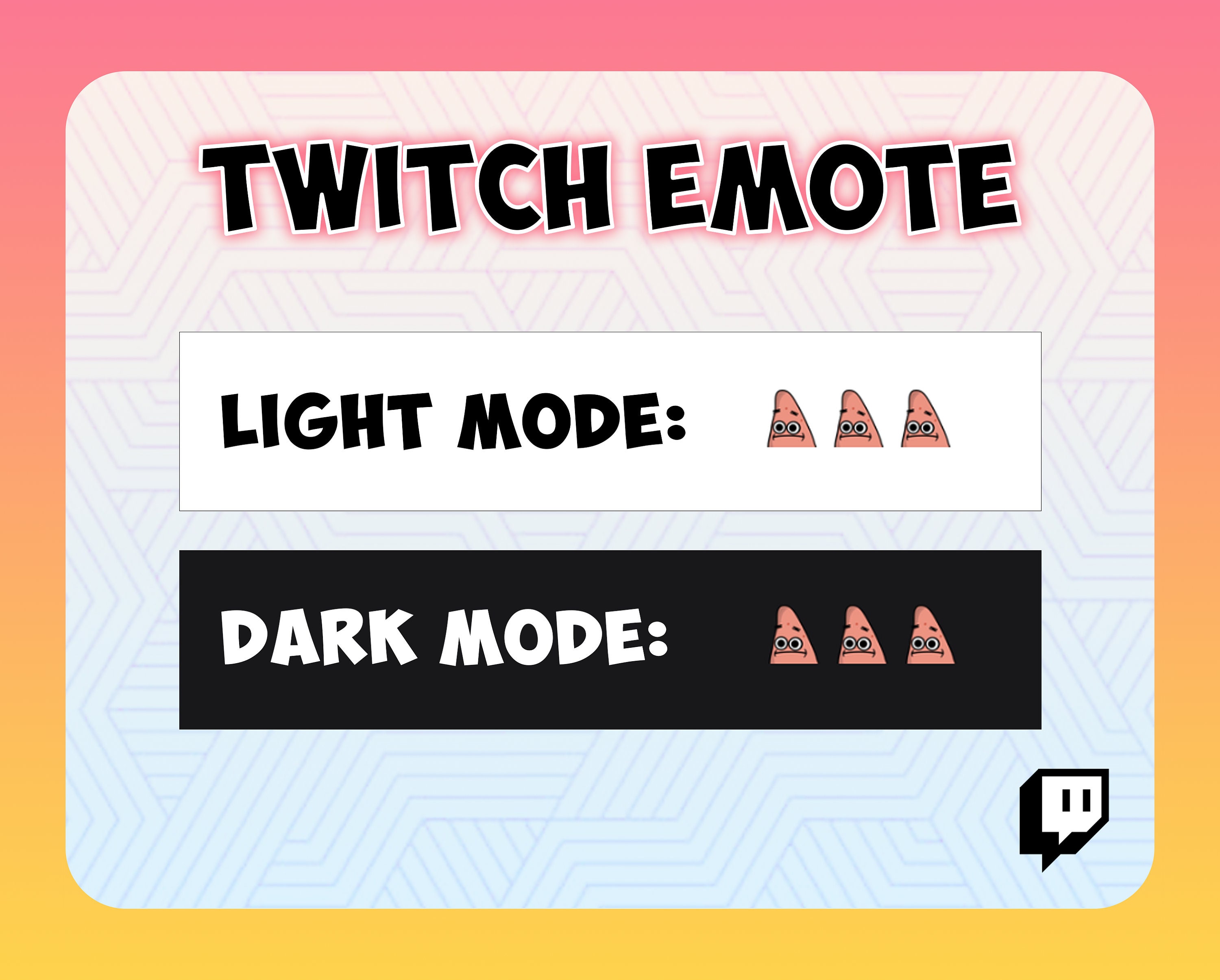 Stunned Patrick Star Twitch Emote, Spongebob Emote - Etsy