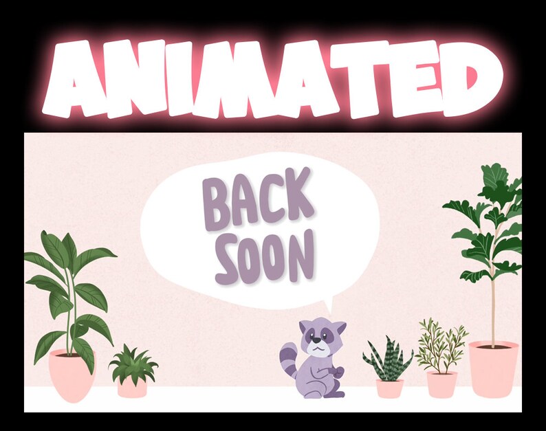 Animated Cute Raccoon Starting, Be Right Back, Ending Stream Scenes - Etsy