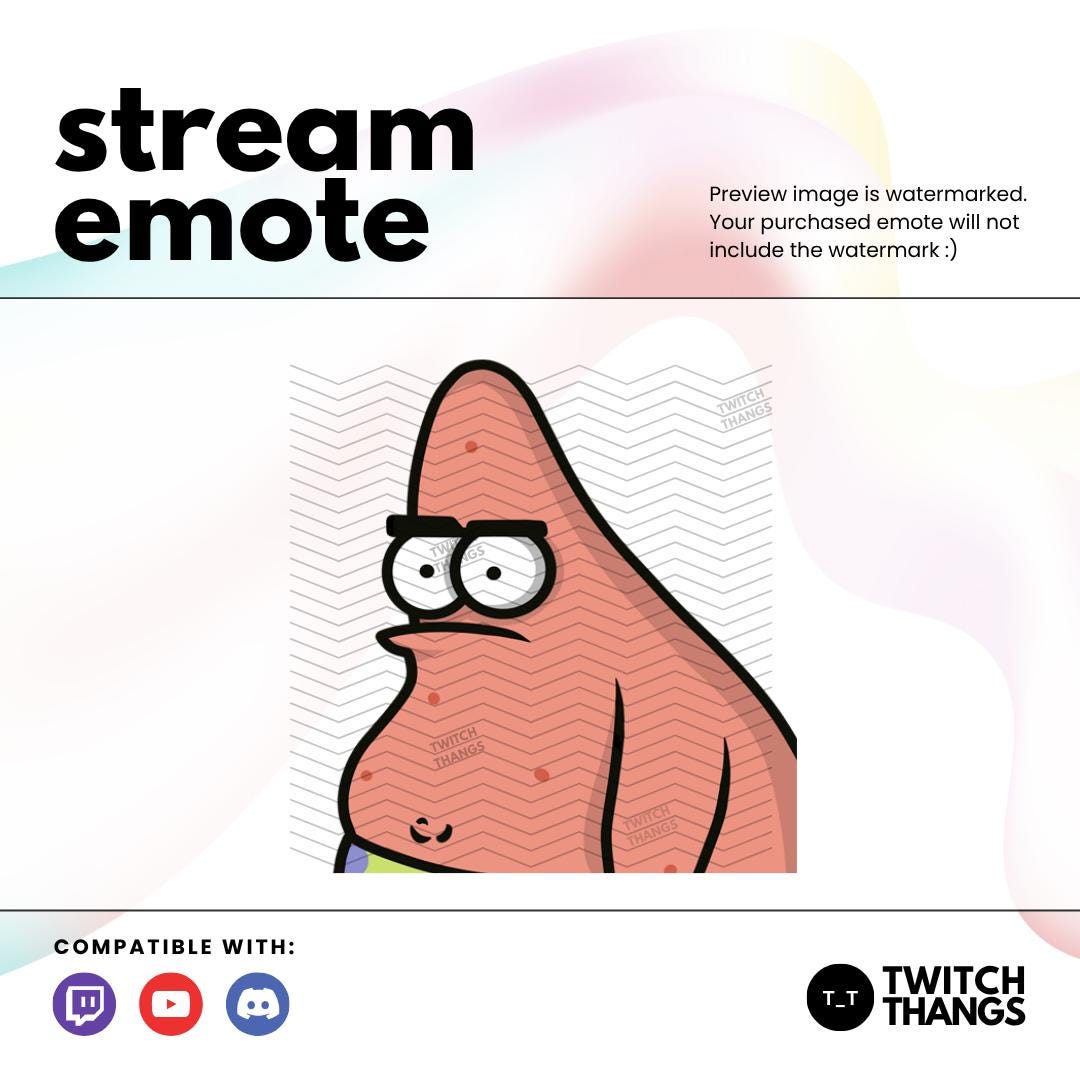 Stumped Patrick Stern Twitch Emote, Spongebob Emote, Meme - Etsy.de