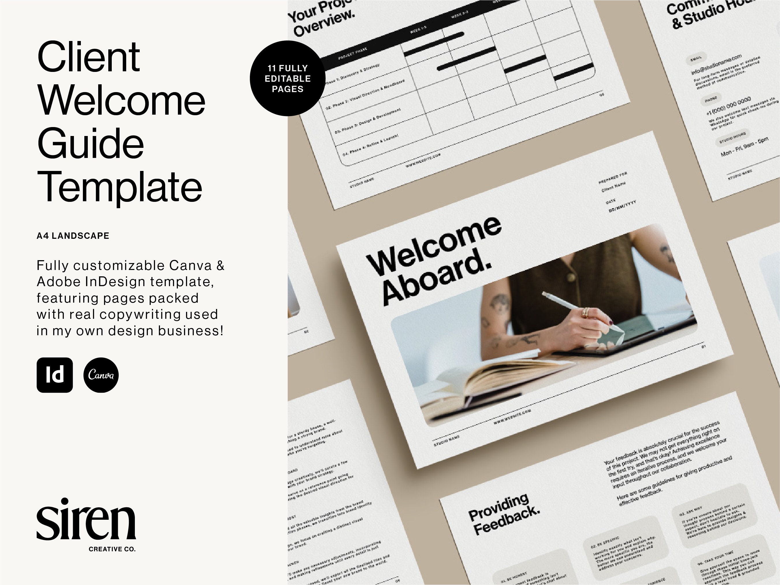 Client Welcome Guide Template: Graphic Designer Onboarding (canva ...