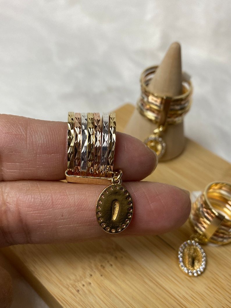 Tricolor Semanario Ring, 18K Gold Filled - Etsy