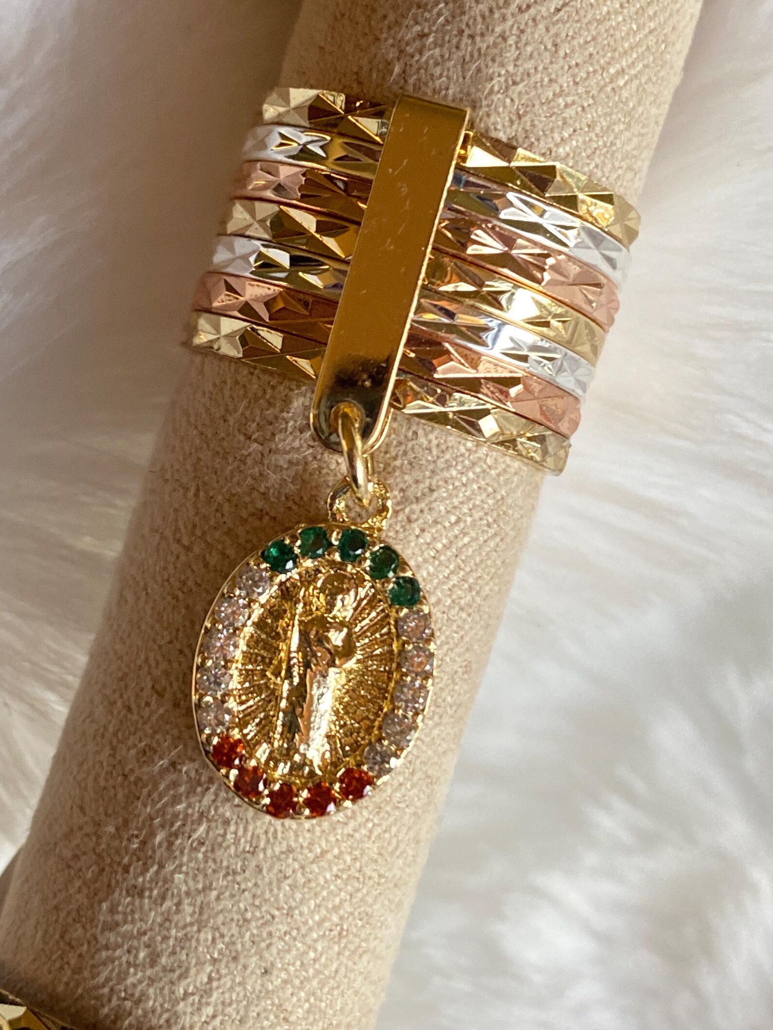 Tricolor Semanario Ring, 18K Gold Filled - Etsy