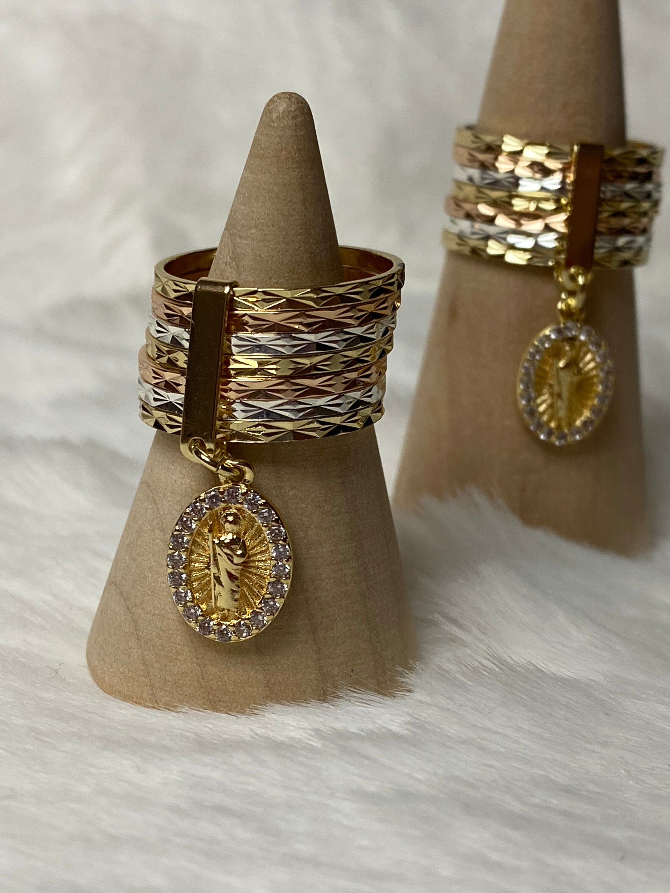 18K Gold Filled Tricolor Semanario Ring - Etsy