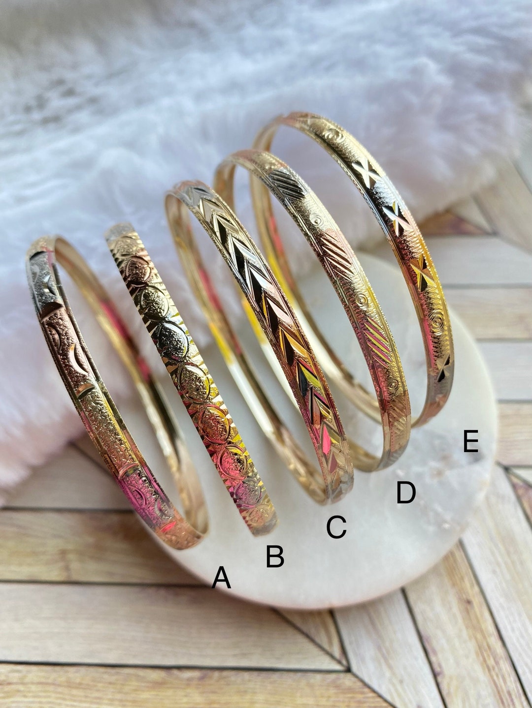 Semanario Tricolor Bangle Set - Etsy