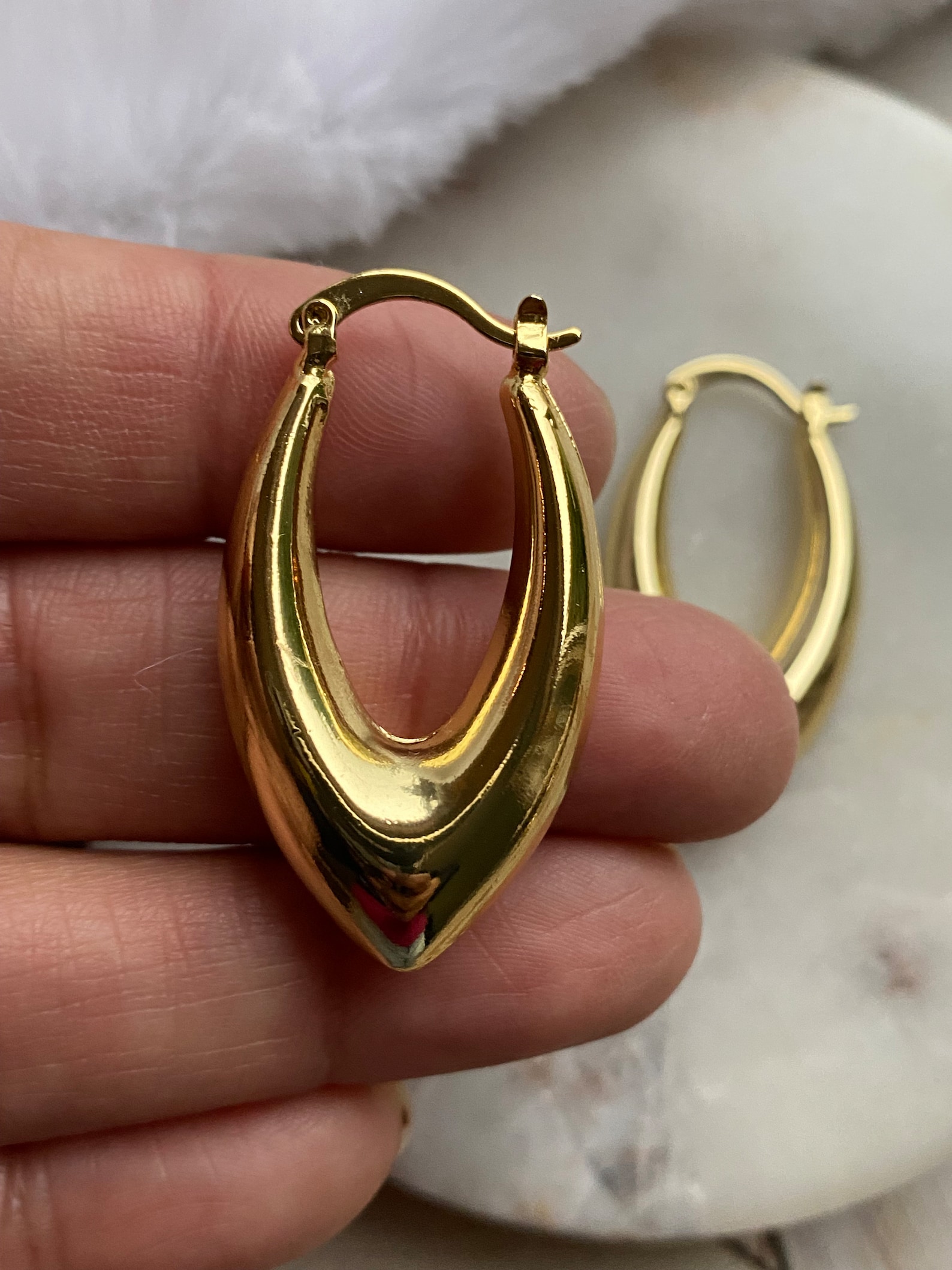 Chunky Gold Earrings, 18K Gold Filled - Etsy