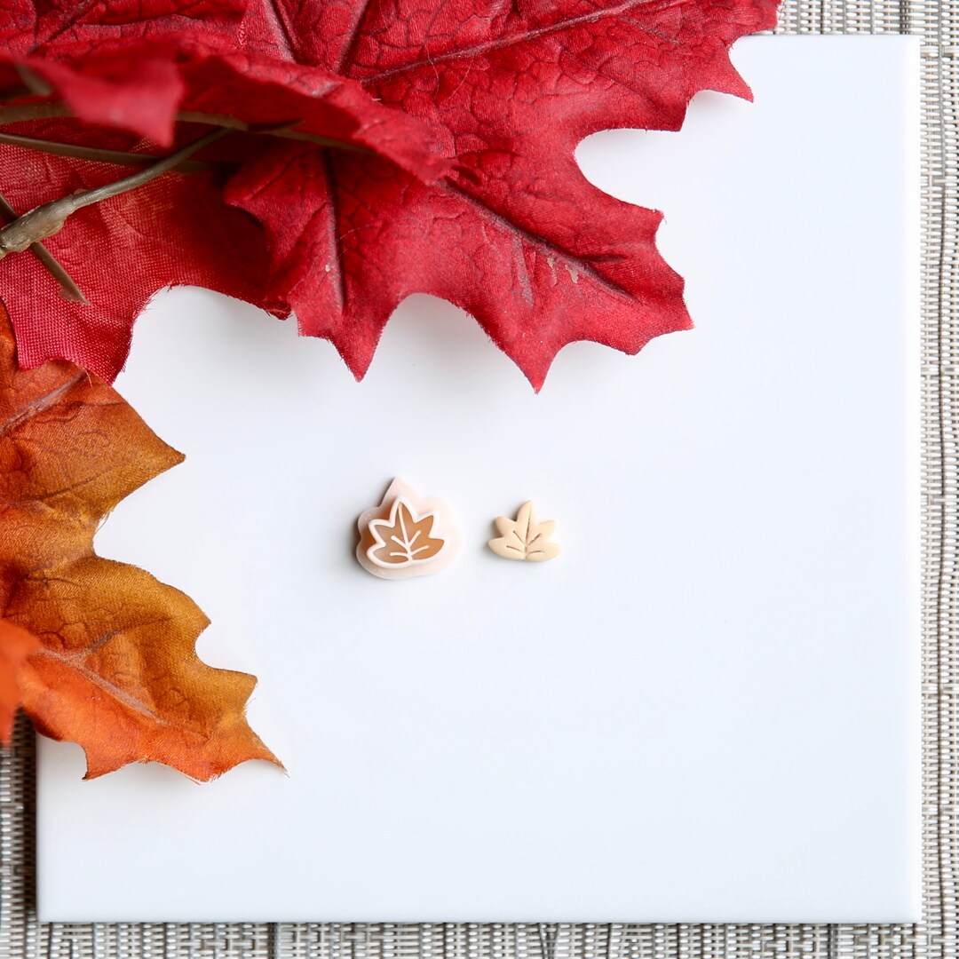 Fall Leaf Mini Clay Cutter studs Fall Polymer Clay Cutter Autumn Clay ...