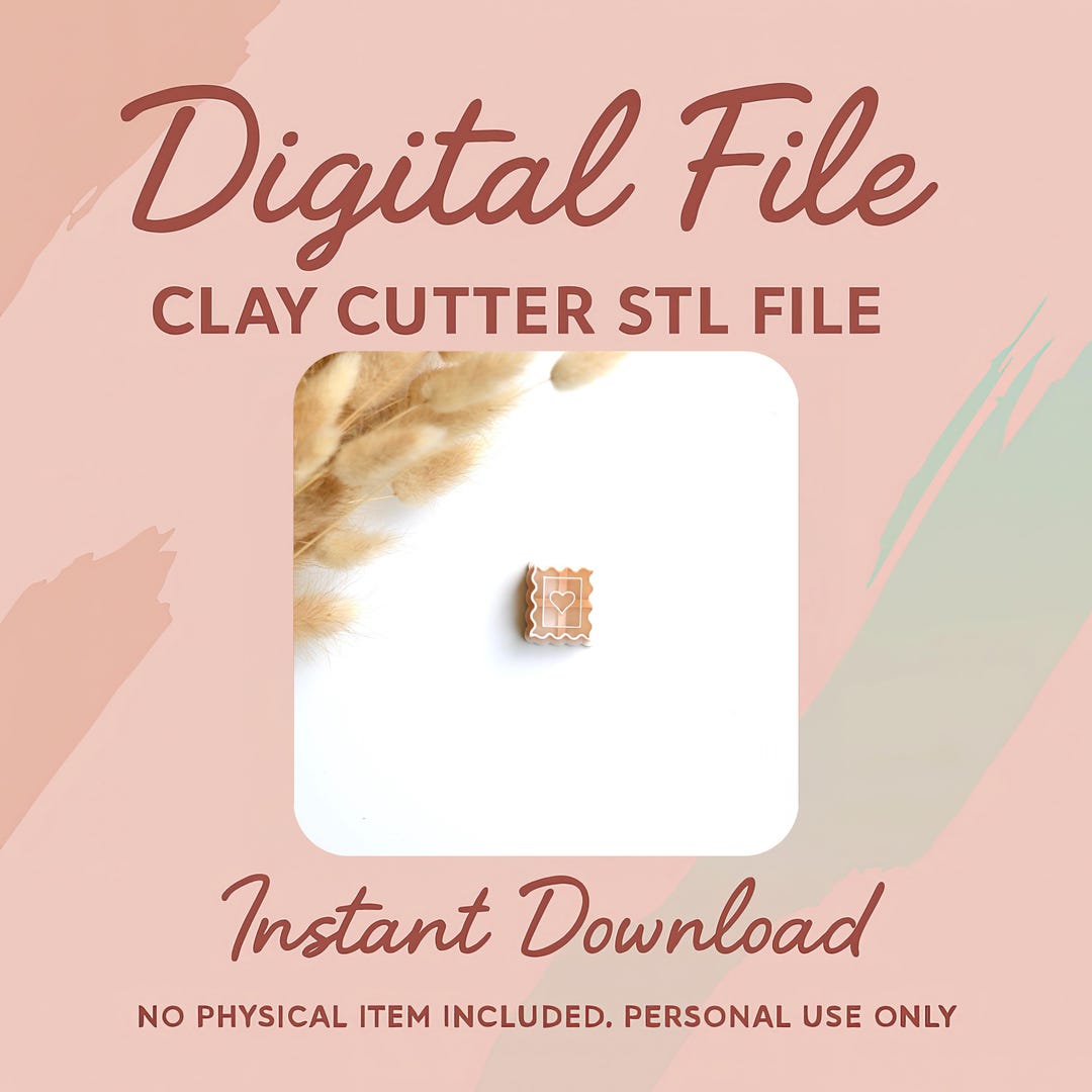 Digital STL File | Valentines Postage Stamp Clay Cutter | Valentine's ...