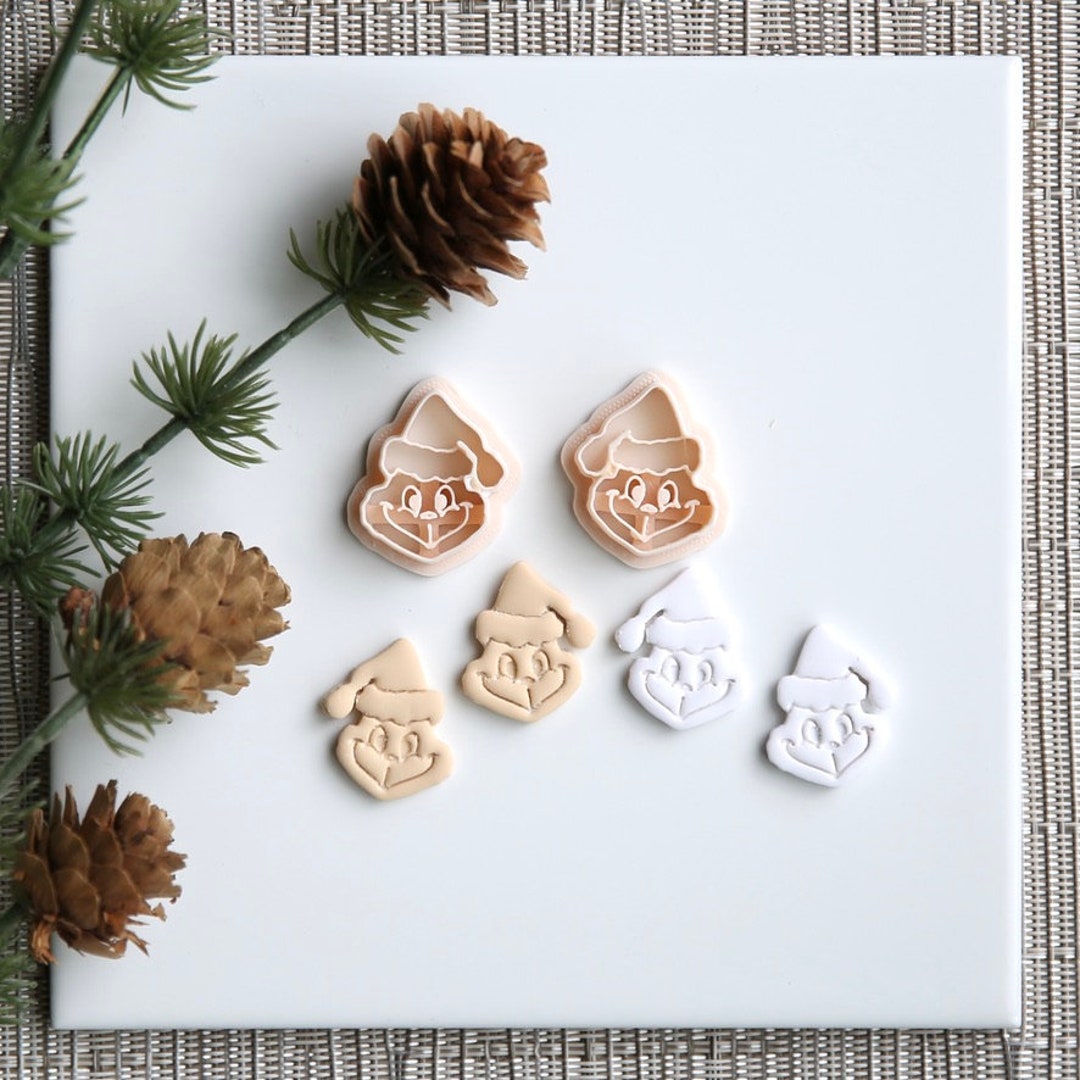 Grinch Clay Cutter Christmas Polymer Clay Cutter Seasonal - Etsy