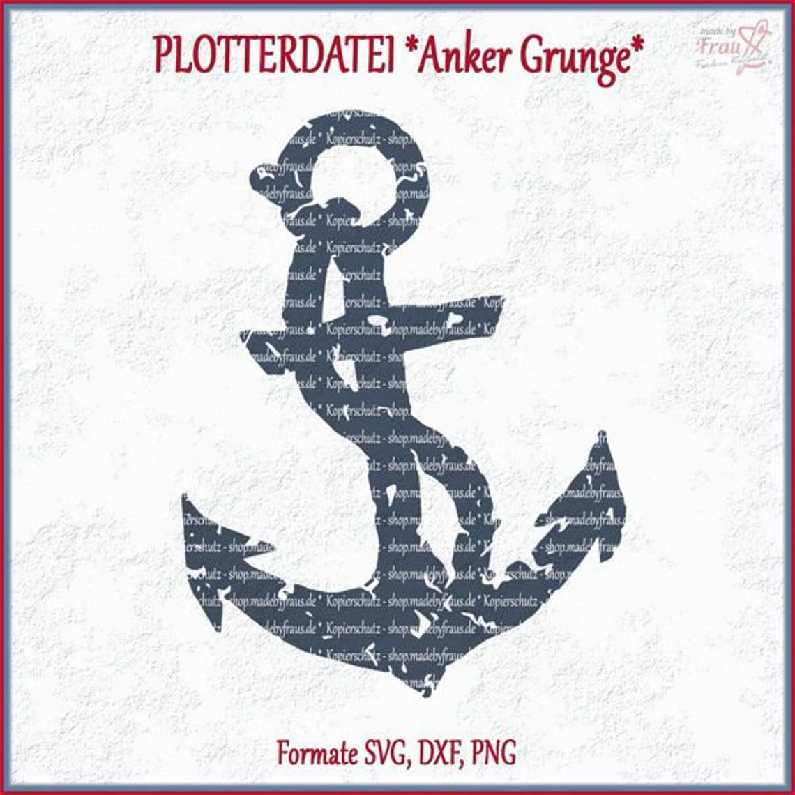 Plotterdatei Anker grunge Maritime Svg - Etsy