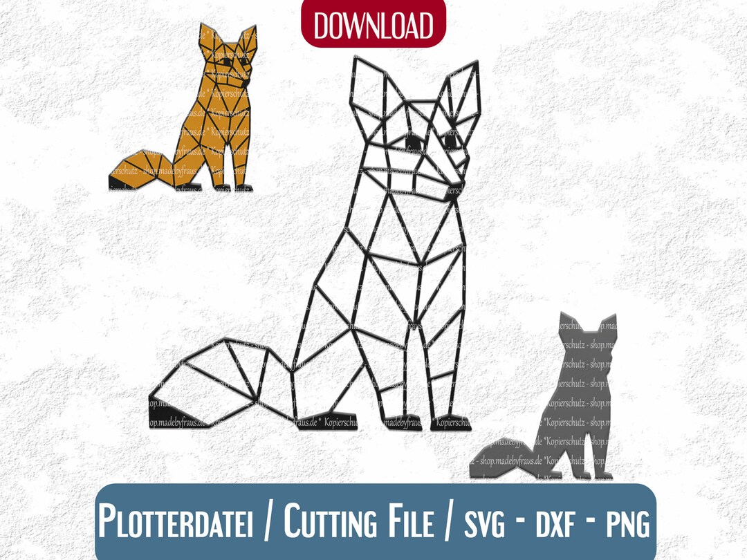 Plotter File Fuchs Geometric / Polygon Incl. Silhouette - Etsy