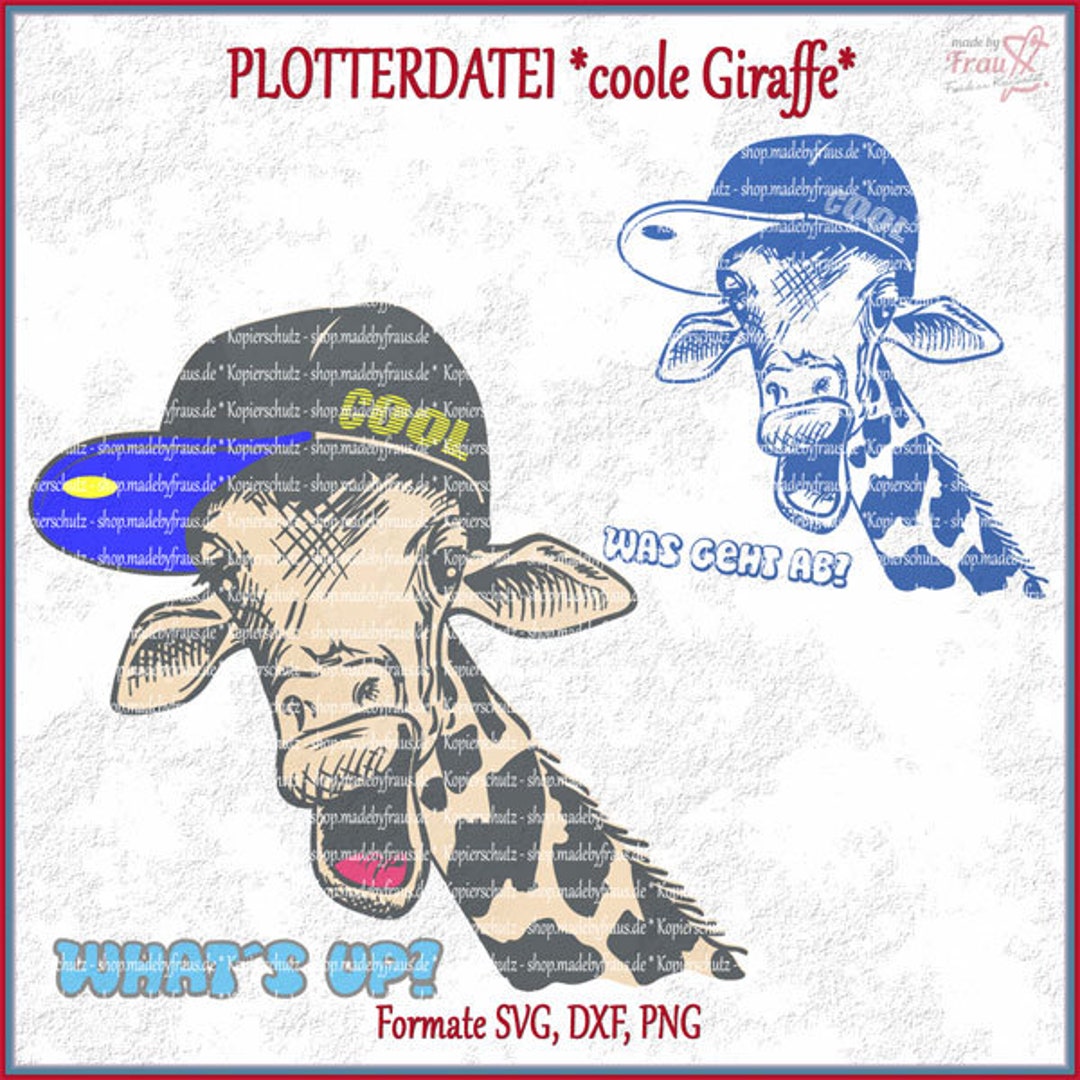 Plotter File Cool Giraffe What's up What's - Etsy