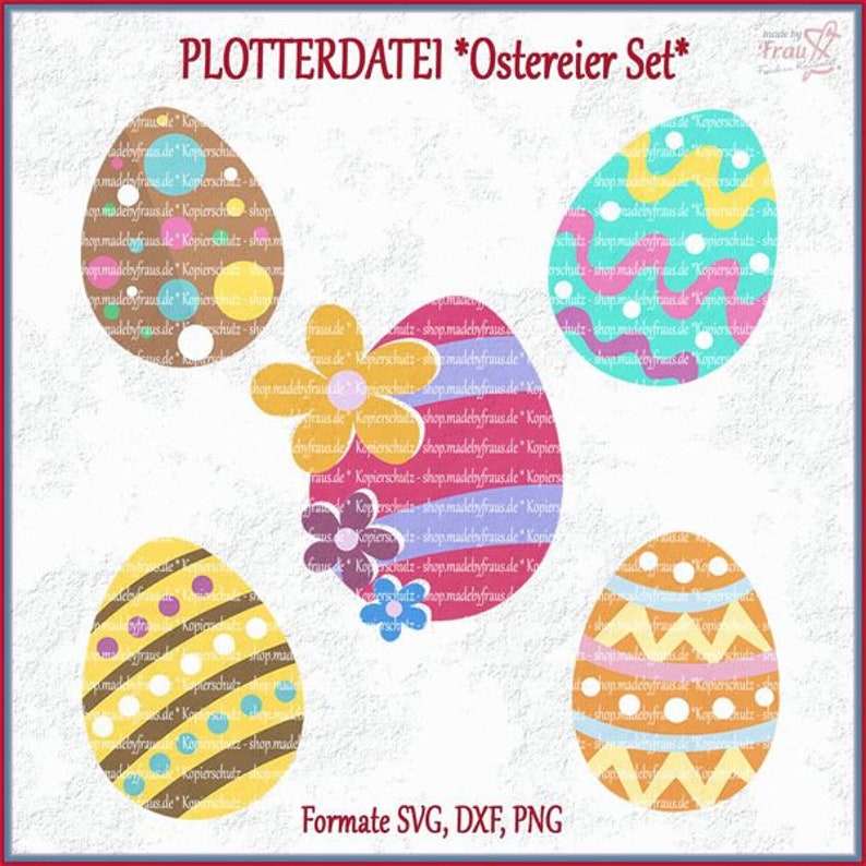 Easter Egg Set plotter File Svg Png Dxf Colorful Eggs Craft Template Bundle Easter - Etsy Australia