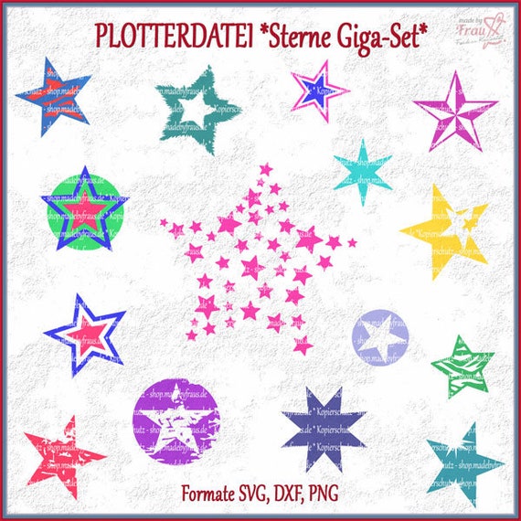 Plotterdatei Sterne Giga-set 15 Verschiedene Sterne - Etsy