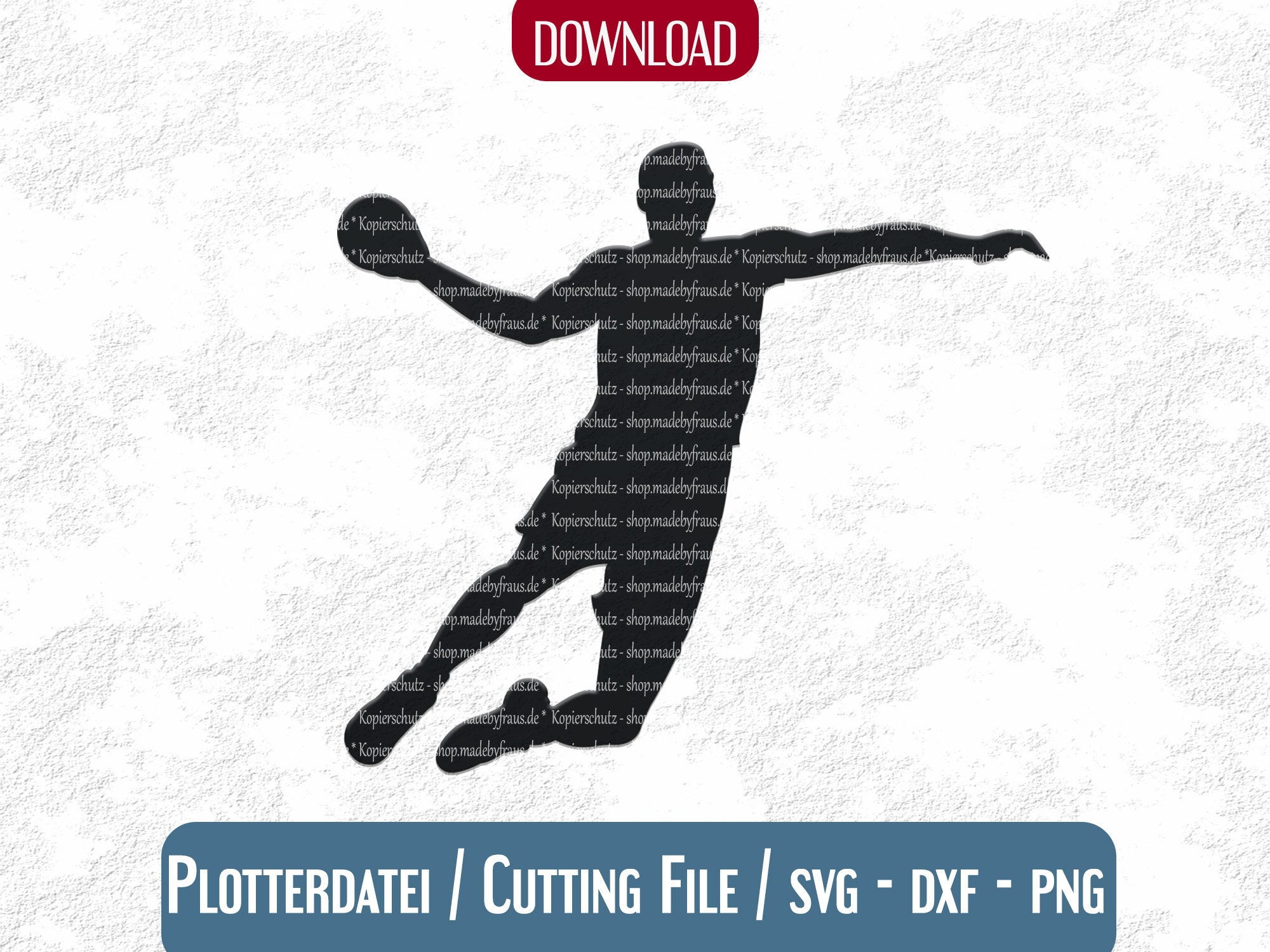 Plotter File Handballer Silhouette Svg Dxf Png Handball Player Vector ...