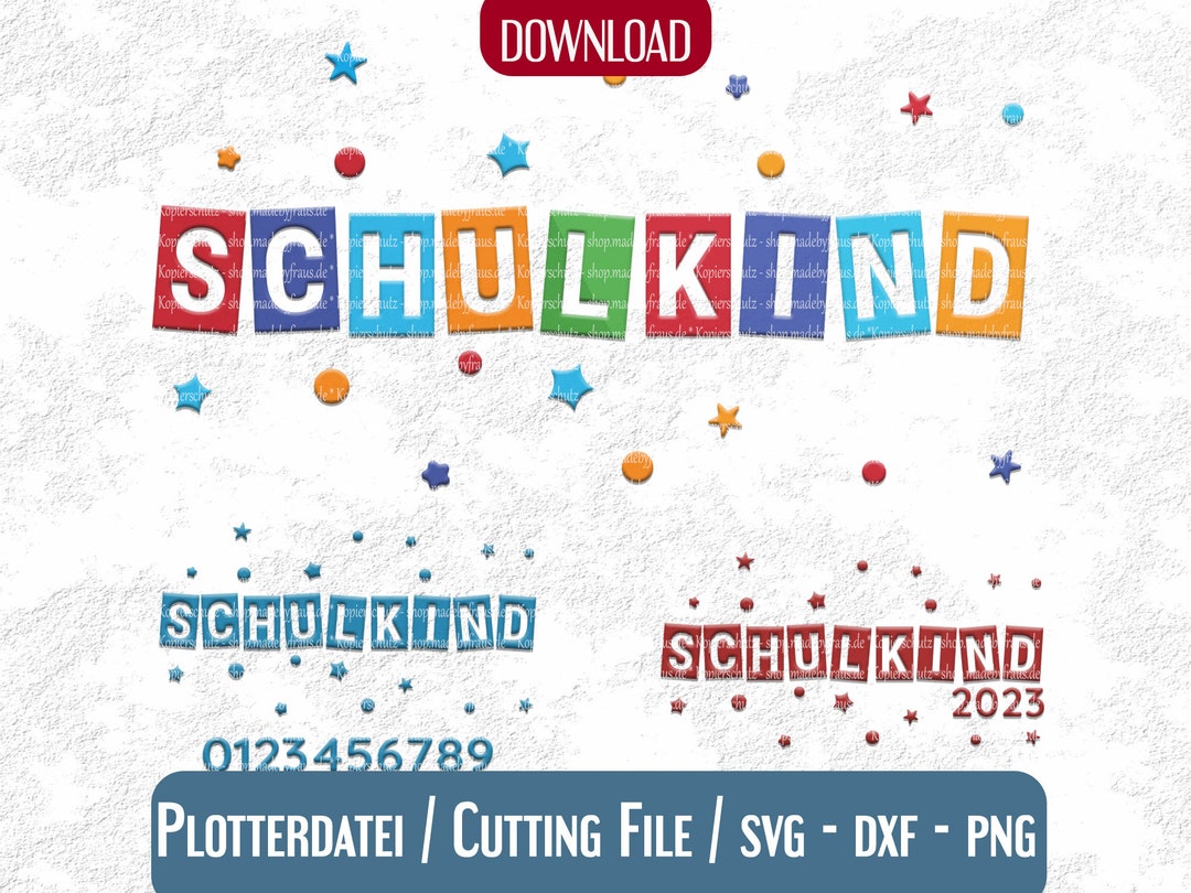 Plotter File School Child Confetti Including Numbers 0-9 to Design the ...