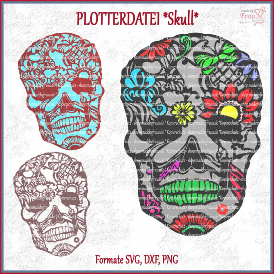 Plotterdatei Skull Totenkopf Mandala Svg Png Dxf - Etsy UK