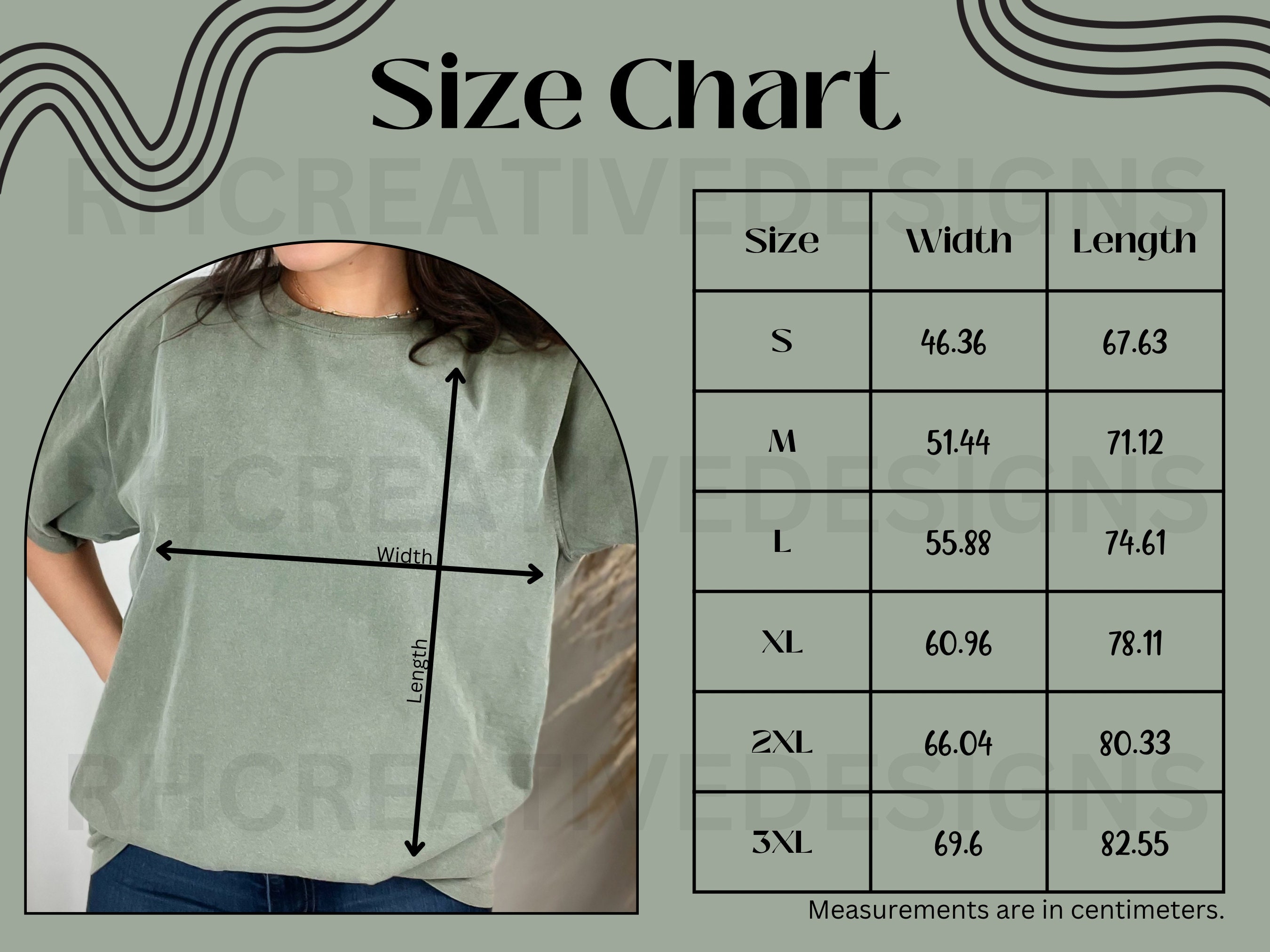 C1717 Size Chart - Comfort Colors 1717 Size Chart - Digital Download ...