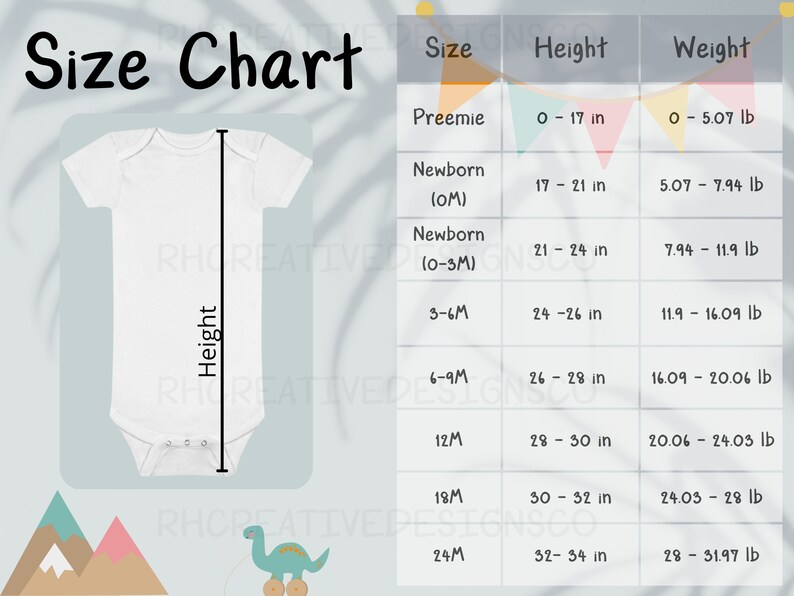 Gerber Childrenswear 6516A Size Chart Gerber 6516A Size - Etsy