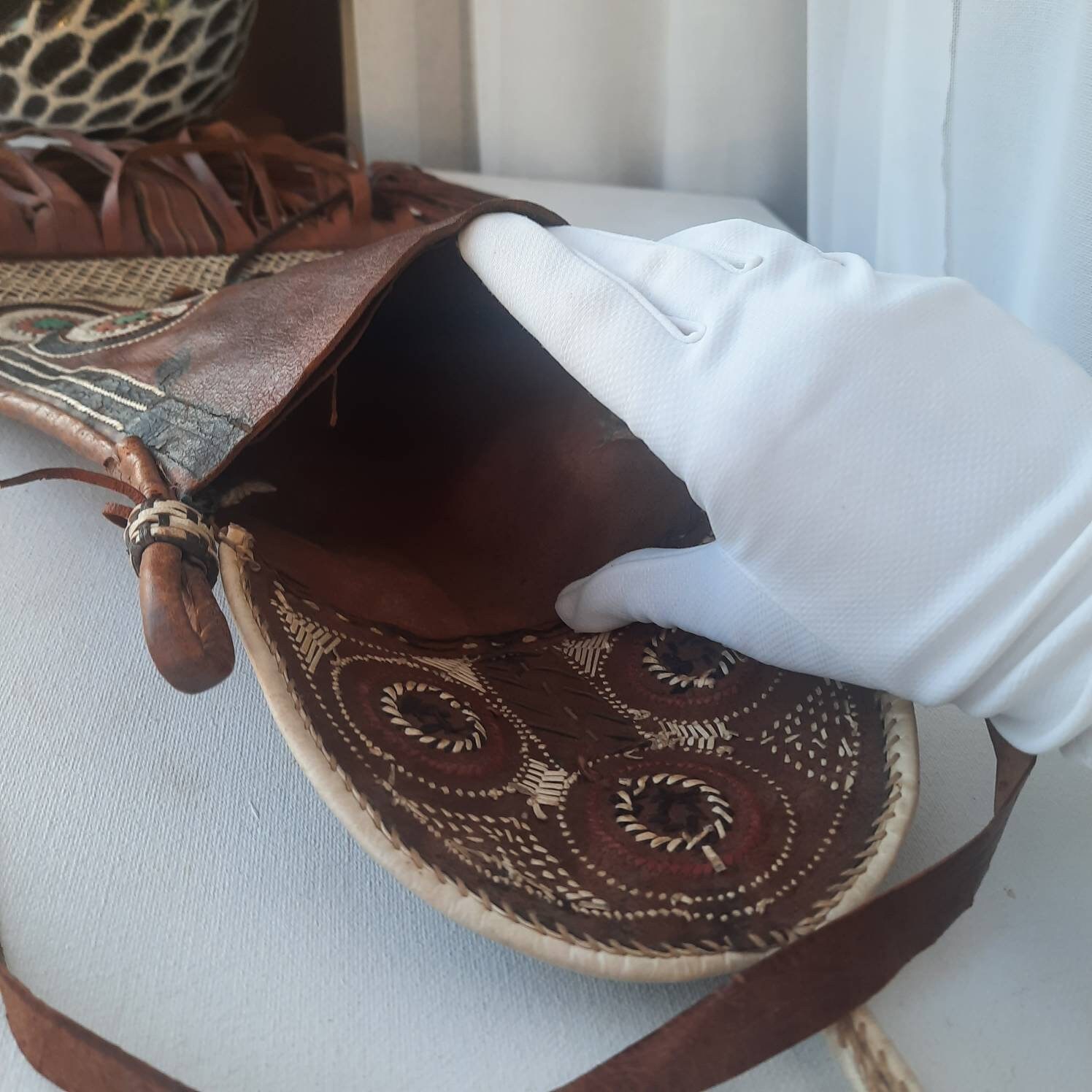 Handcrafted African Tuareg Leather Camel Eye Desert Bag Handbag Berber ...