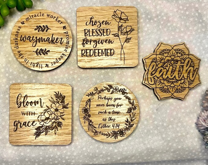 Religious Magnets Wood Magnets Laser Engraved Bible Verse Faith Magnets ...