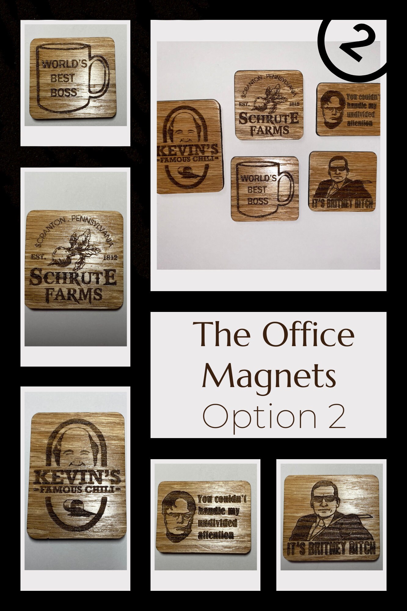 The Office Magnets Wood Magnets Laser Engraved the Office Set of 5 - Etsy