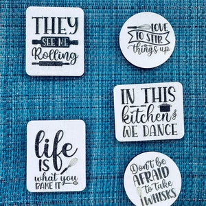 Kitchen Themed Wood Magnets | Funny Magnets| Kitchen Magnets | Kitchen ...