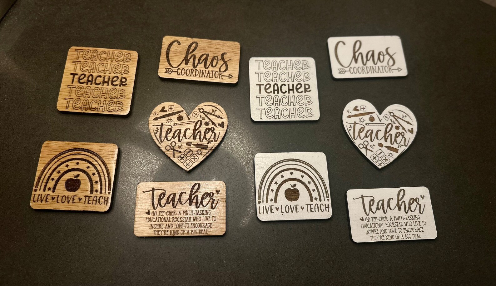 Teaching Magnets Wood Magnets Laser Engraved Teacher Appreciation ...
