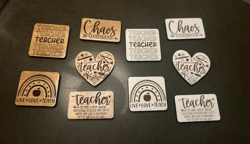 Teaching Magnets Wood Magnets Laser Engraved Teacher Appreciation ...